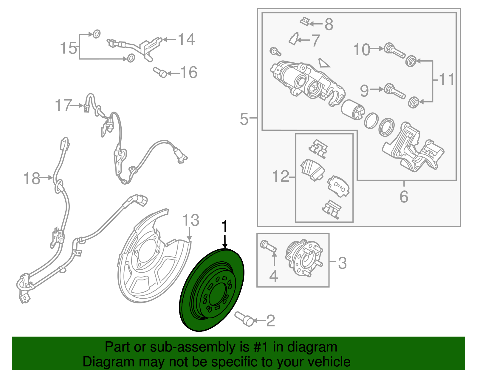 58411-3V500 - Disc Brake Rotor 2015-2022 Hyundai | AutoNation Parts