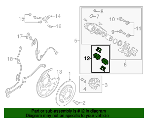 2015-2016 Hyundai Sonata Rear Pads 58302-C1A50 | Hyundai Wholesale Direct