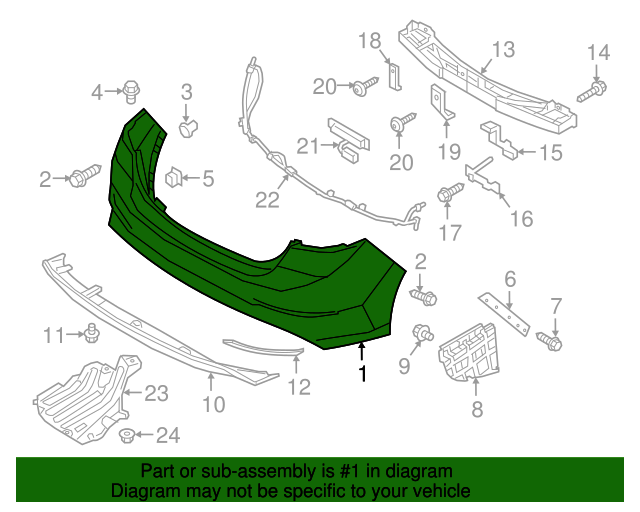 Genuine OEM Bumper Cover Part# 86611-F2000 Fits 2017-2018 Hyundai ...
