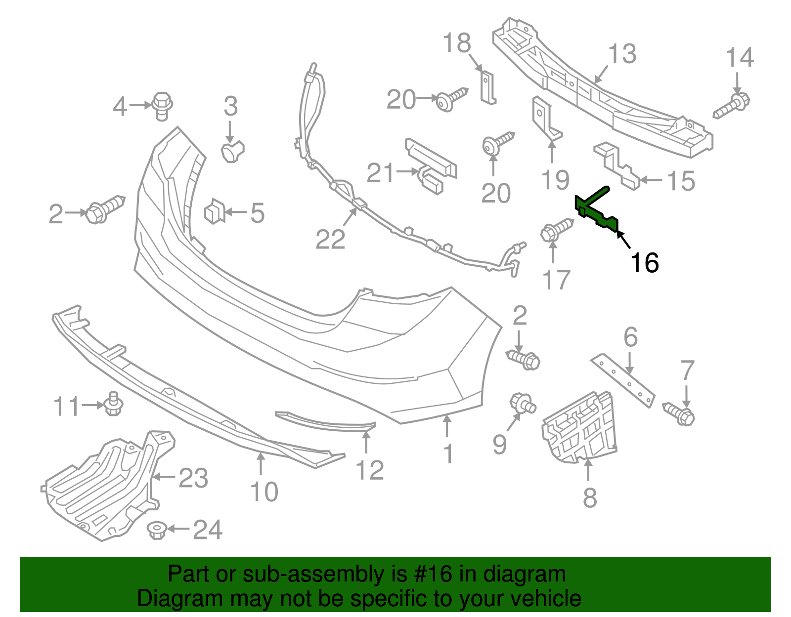 2017-2018 Hyundai Elantra Impact Bar Stay 86642-F2100 | Hyundai ...