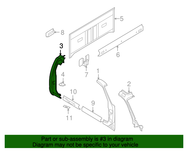 2008-2010 Ford Panel Body Side Rear Corne 7C3Z28280A58A | TascaParts.com