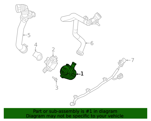 LR095160 - Engine Auxiliary Water Pump 2015-2024 Land Rover ...