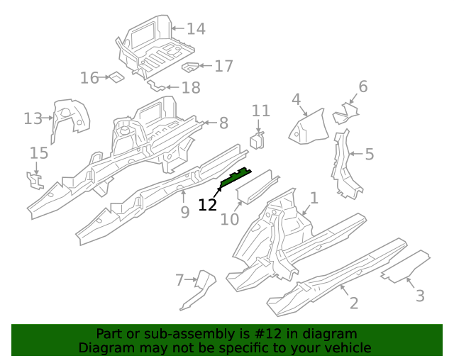 41-00-8-491-918 - Frame Side Member Reinforcement 2019-2024 BMW ...