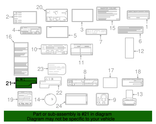 28897-36010 - Battery Label - 2015-2020 Lexus | My L Parts