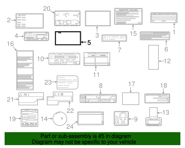 11285-0V011 - Label For 2010-2021 Lexus | Lexus OE Parts
