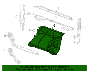 2019-2022 GMC Radiator Air Front Lower Baffle 84714865 GM ...