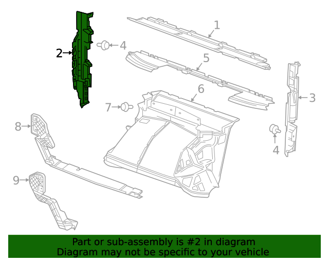 2020-2024 GM Passenger Side Radiator Air Baffle 23390795 GM ...