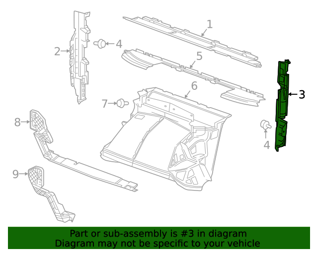 23390798 - Driver Side Radiator Air Baffle 2020-2024 GM | Londoff ...