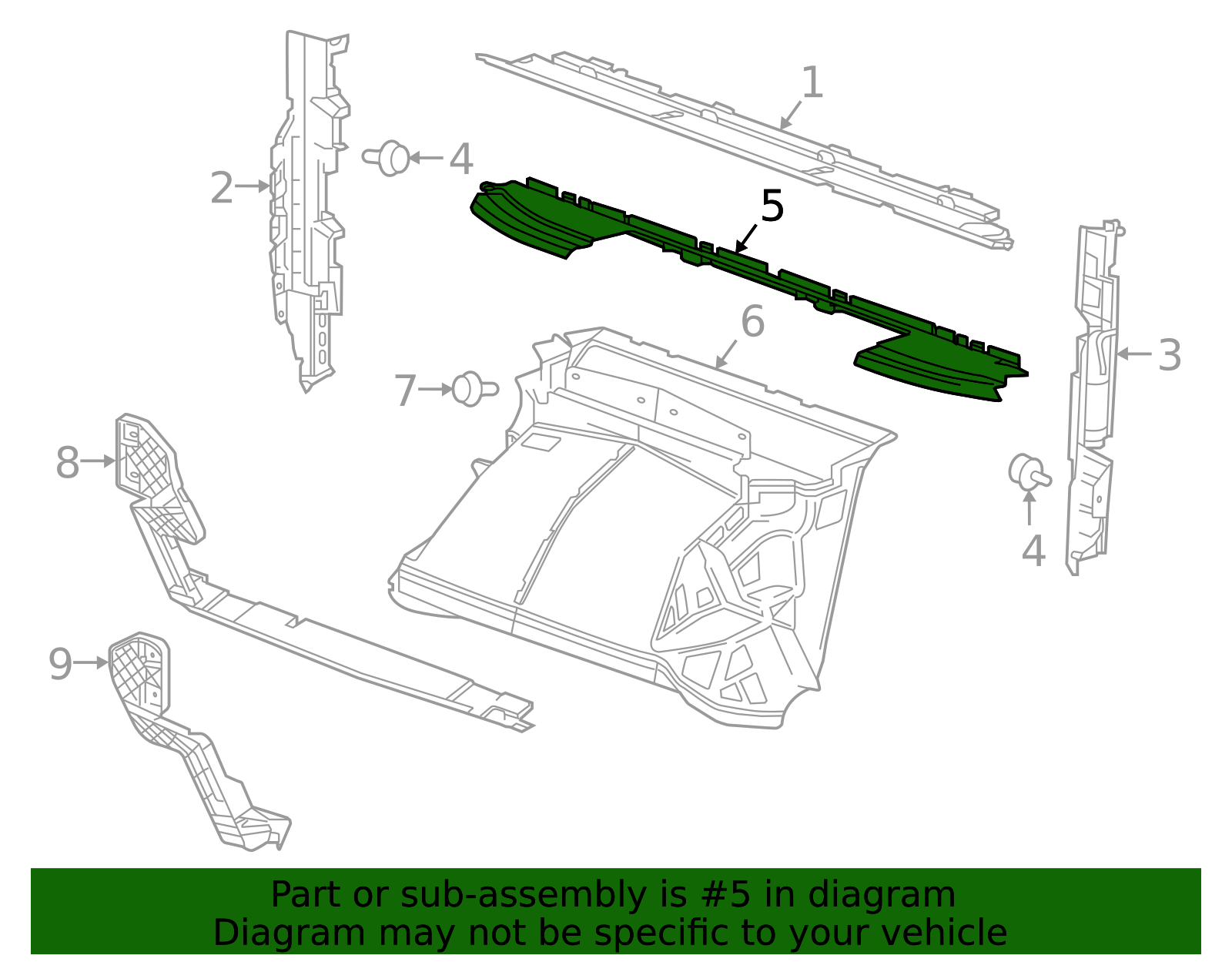 2020-2025 GM Radiator Air Lower Baffle 23390792 | Courtesy Parts