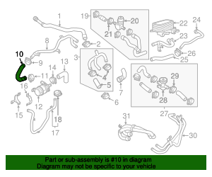 2011-2018 Porsche Cayenne Drive Motor Inverter Coolant Line 958-106-358 ...