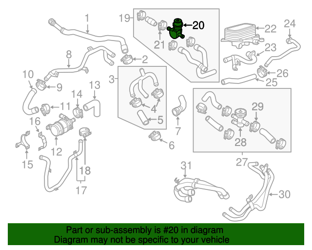 2011-2014 Porsche Water Valve 958-572-809-00 | OEM Parts Online