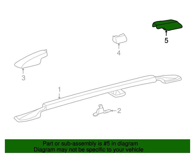 63493-48010 - Roof Luggage Carrier Side Rail Cap 2001-2007 Toyota ...