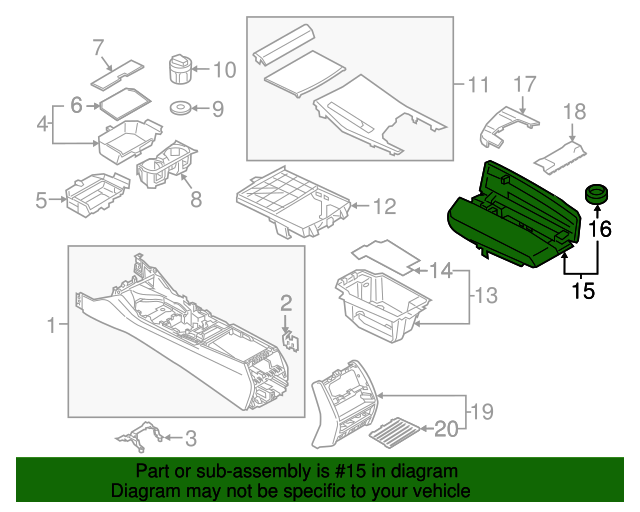 51-16-9-389-356 - Console Armrest 2017-2020 BMW | AutoNationParts.com
