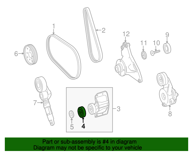 642-200-06-70 - Idler Pulley 2014-2022 Mercedes-Benz | MB Parts Express
