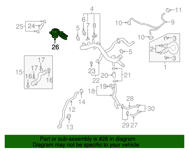2005-2011 Audi Thermostat Unit 06E-121-111-G | Audi Burlingame Parts