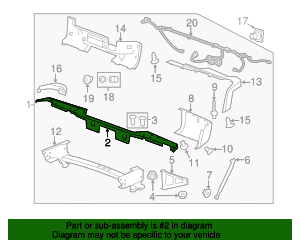 2007-2014 GM Rear Bumper Impact Bar 20899965 | NewGMParts.com