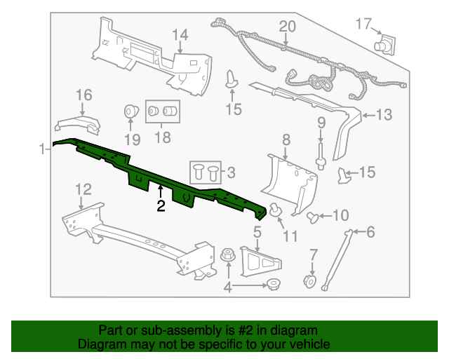 2007-2014 GM Rear Bumper Impact Bar 20899965 GM | GMPartsDirect.com