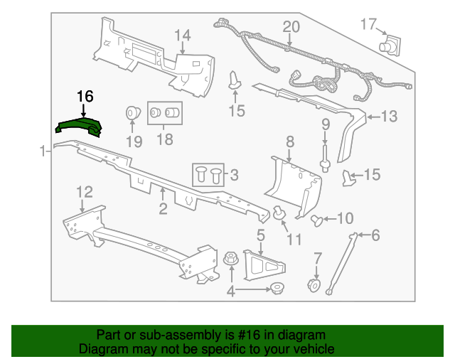 2007-2014 GM Passenger Side Rear Bumper Step Pad Insert 15822922 ...