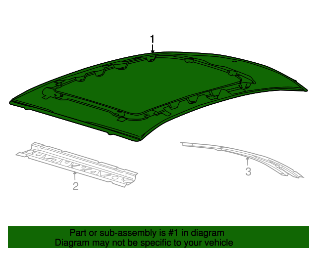 DA5Z-5450202-A - Panel Assembly Roof 2009-2016 Lincoln MKS | Ford Parts ...