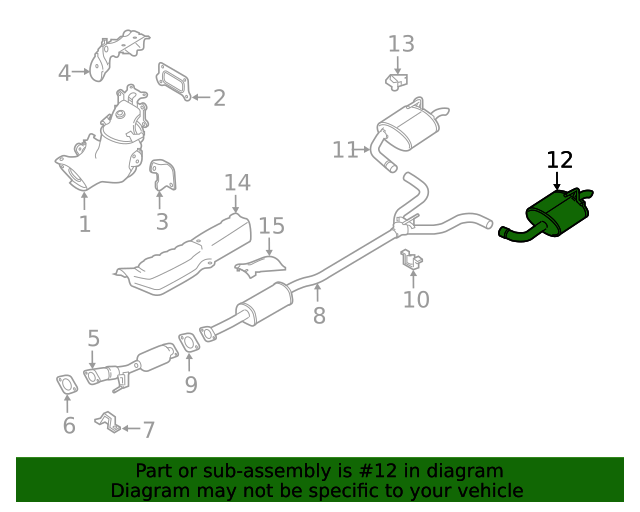 2019-2023 Nissan Altima Rear Muffler 20110-6CA2A | OEM Parts Online
