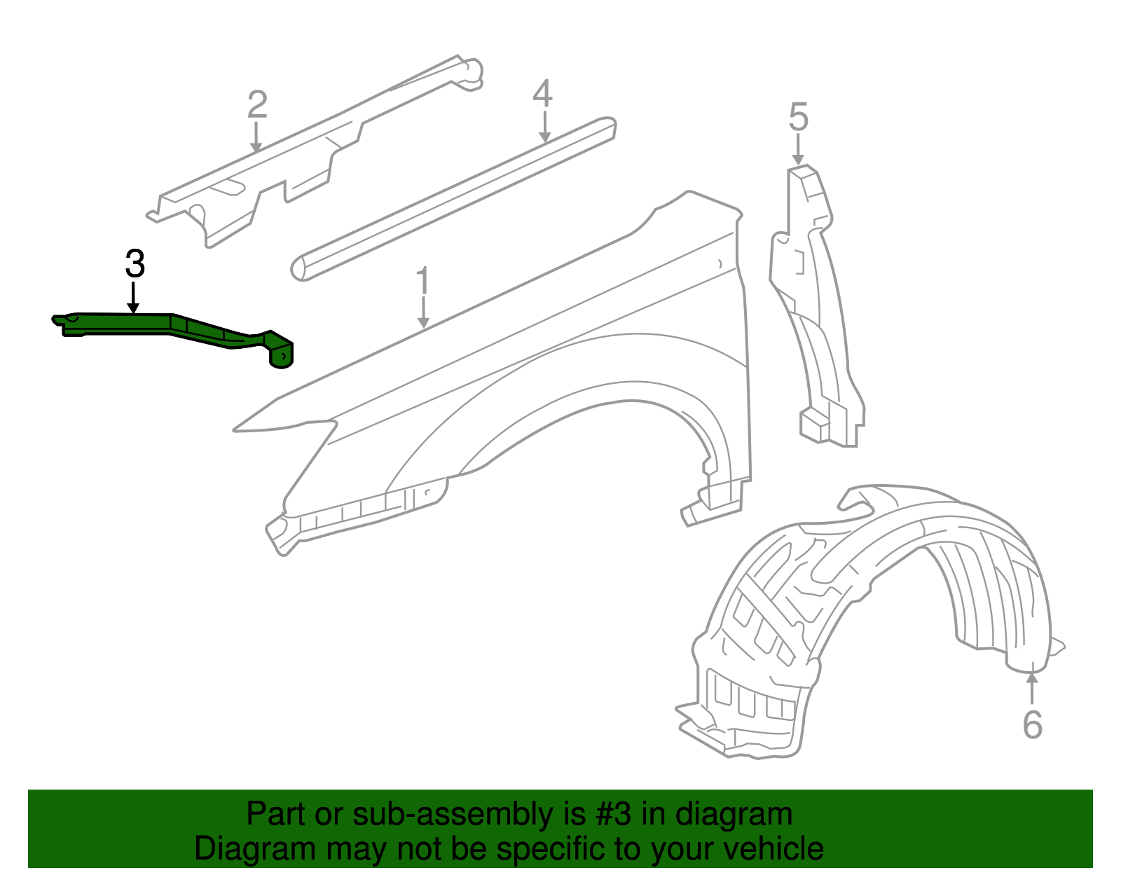 53846-AC020 - 2005-2012 Toyota Avalon - Fender Brace | Sparks Parts
