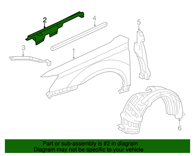 Toyota 2005-2012 Toyota Avalon Fender Protector 53825-07010 | Toyota Parts