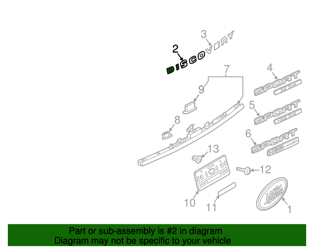 2015-2019 Land Rover Discovery Sport Nameplate LR063644 | JaguarParts.com