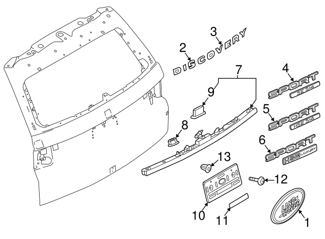 2015-2019 Land Rover Discovery Sport Hatch Emblem LR063644 ...