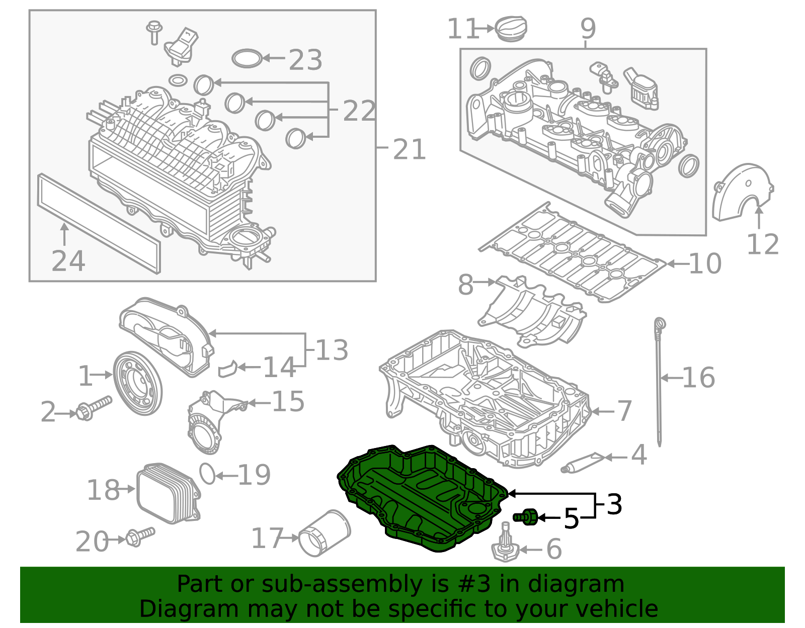 2013-2021 Volkswagen Lower Oil Pan 04E-103-602-B | Wolfsburg Parts Direct