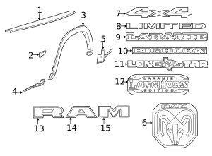 2019-2020 Ram Wheel Flare - Passenger Side (RH) 6MS42TZZAB | TascaParts.com