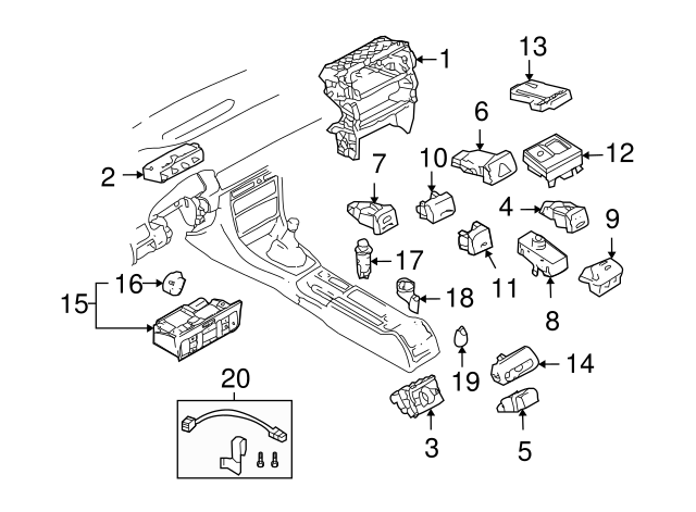 2003-2006 Audi 12 Volt Accessory Power Outlet Housing 8H0-919-343 ...