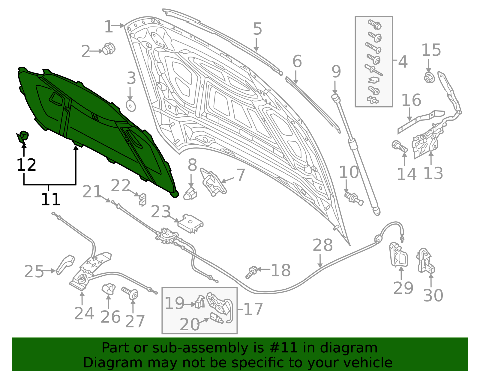 2019-2025 Audi Hood Insulation Pad 4K8-863-825-A | TascaParts.com