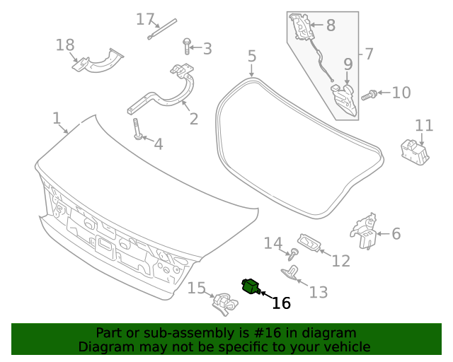 2020-2021 Genesis G90 Outside Hdl Lock Assembly T Lid 81260-D2510-RY5 ...