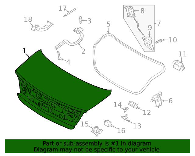 2020-2021 Genesis G90 Panel Assembly Trunk Lid 69200-D2511 | QuirkParts