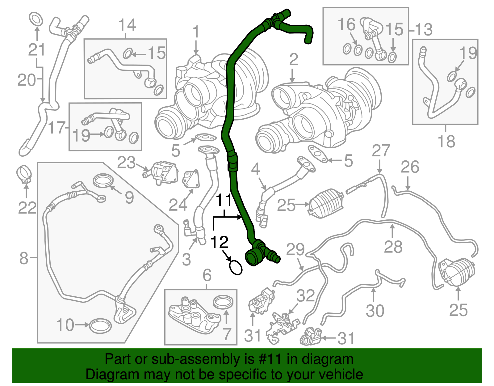11537598341 - 2010-2014 BMW Water Inlet Pipe (11-53-7-598-341) | BMW of ...