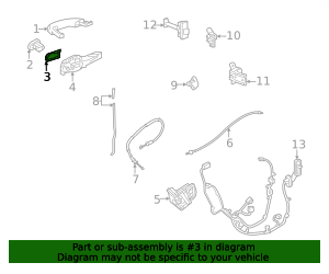 2016-2025 GM Front Side Door Outside Handle Insulator 13598450 GM ...