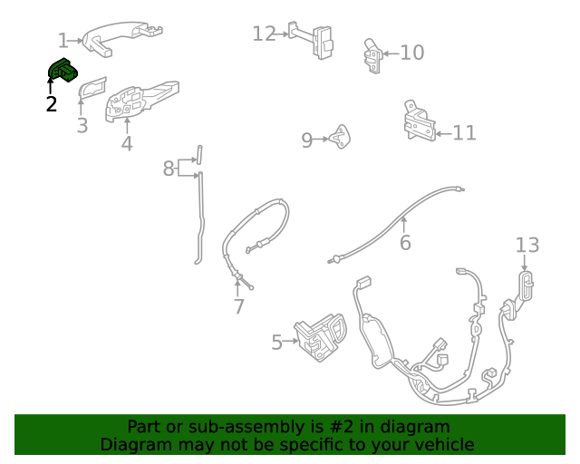 2016-2024 GM Front Passenger Side Door Lock Cylinder Cap 13597112 GM ...