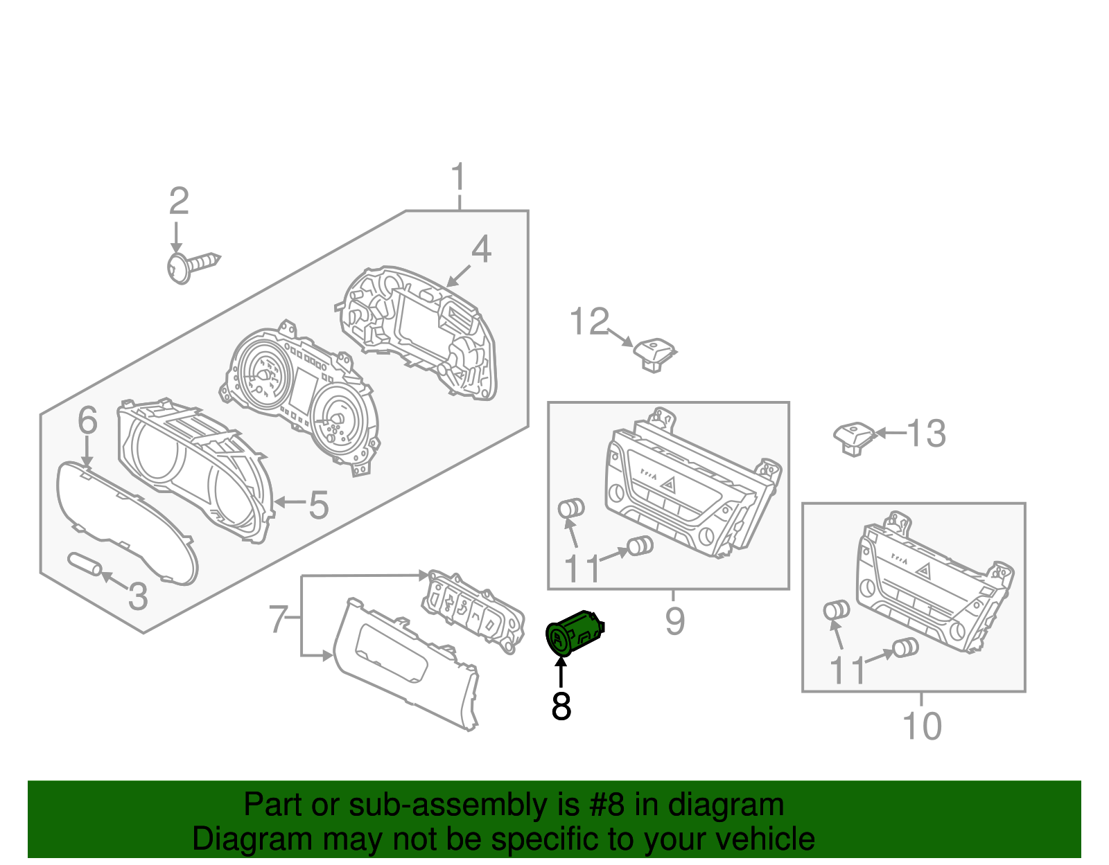 2017-2020 Hyundai Elantra Start Button 93502-F2510-KEX | Hyundai ...