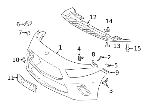 Bumper & Components - Front for 2022 Mercedes-Benz A 220 | Mercedes ...