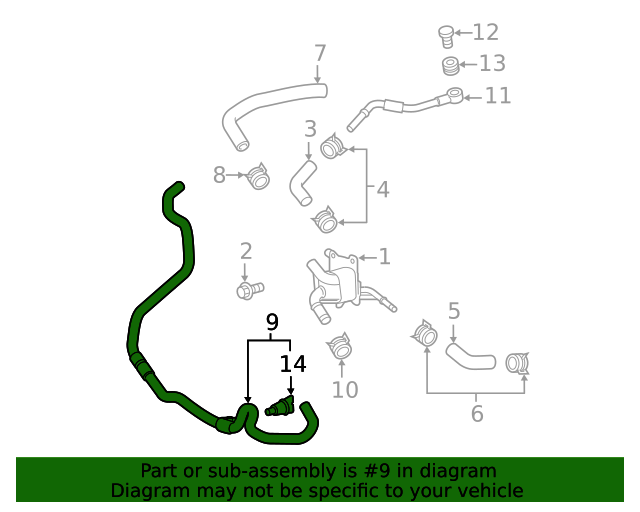 G9229-0R070 - Drive Motor Inverter Radiator Hose 2022-2023 Toyota ...
