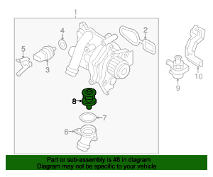 2009-2015 Audi Engine Coolant Thermostat 06J-121-113-A | Genuine Audi Parts