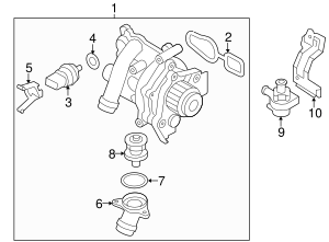 2009-2015 Audi Engine Coolant Thermostat 06J-121-113-A | Genuine Audi Parts