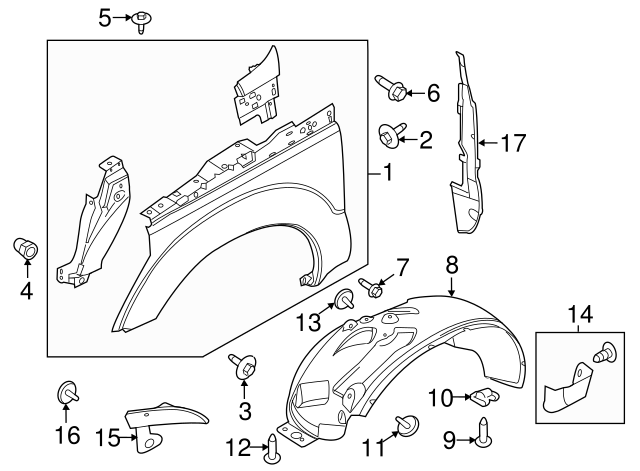 2011-2016 Ford Fender Liner BC3Z-16054-B | QuirkParts