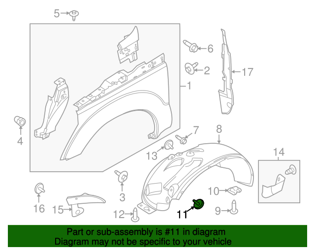 2011-2016 Ford Fender Liner Retainer Screw W713873-S900 | OEM Parts Online