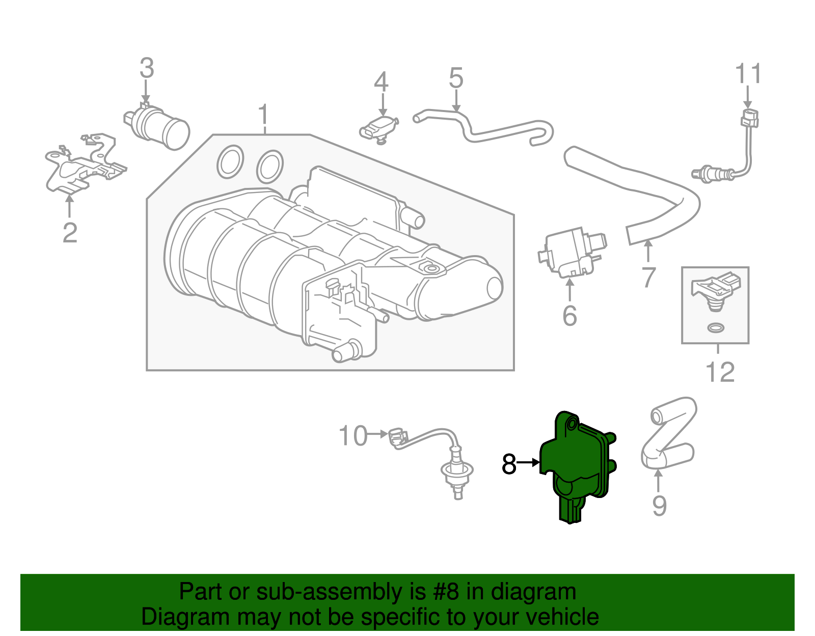 36162-5A3-A01 - 2013-2024 Honda - Valve Assembly Purge Control Solenoid ...
