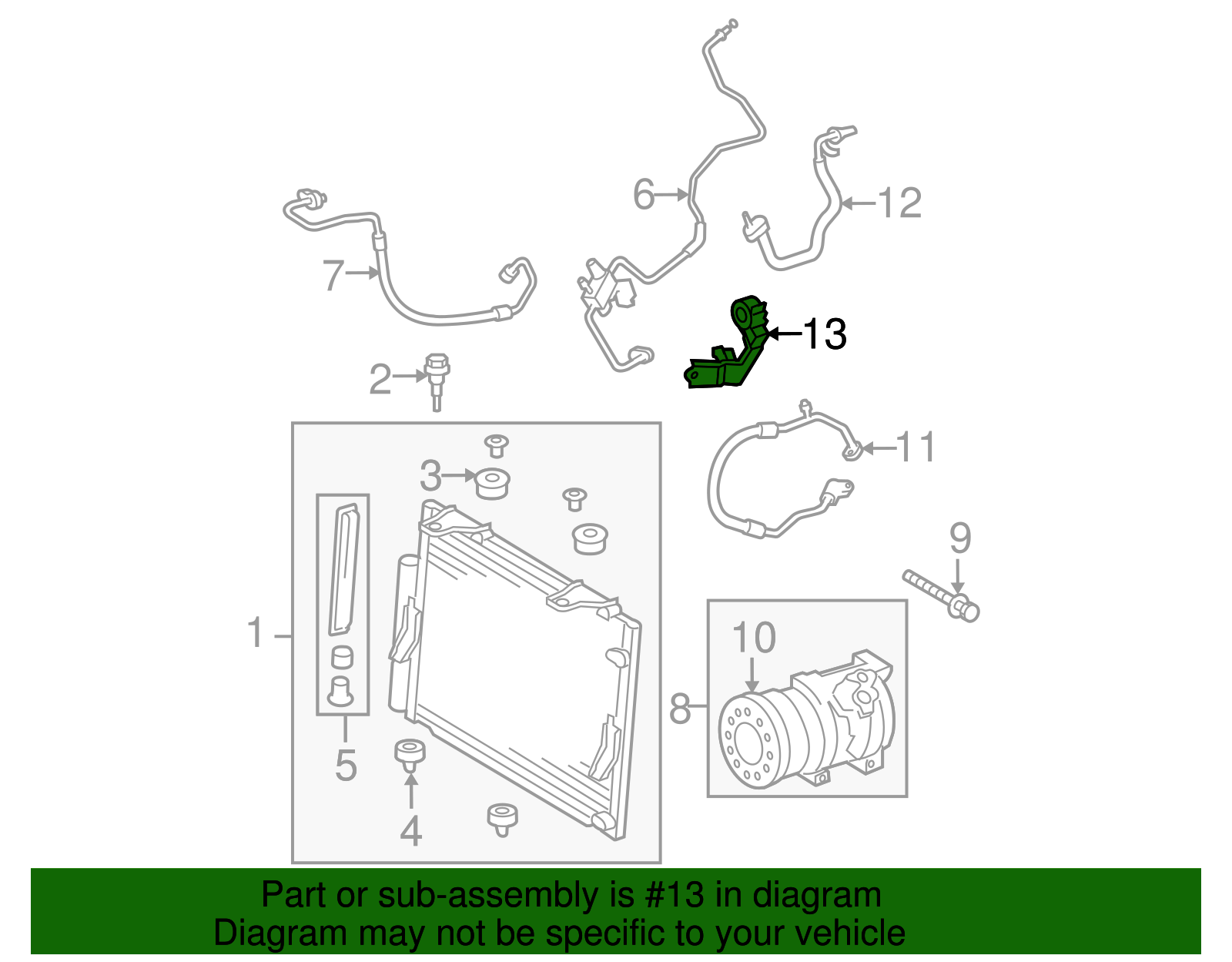 88688-0C220 - A/C Refrigerant Line Bracket 2009-2017 Toyota Tundra ...