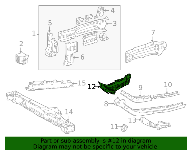 57107-62010 - Front Reinforced - 2016-2020 Toyota Mirai | OEM Genuine ...