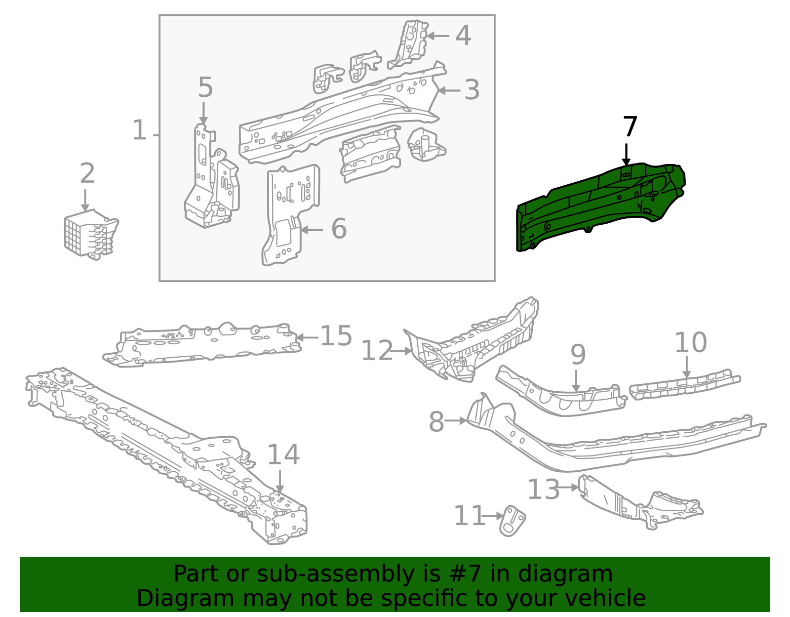 2016-2020 Toyota Mirai Outer Rail 57025-12010 | Toyota Parts Center