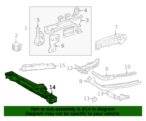 Genuine Toyota Front Cross-Member part# 57104-12270 for 2008-2020 ...