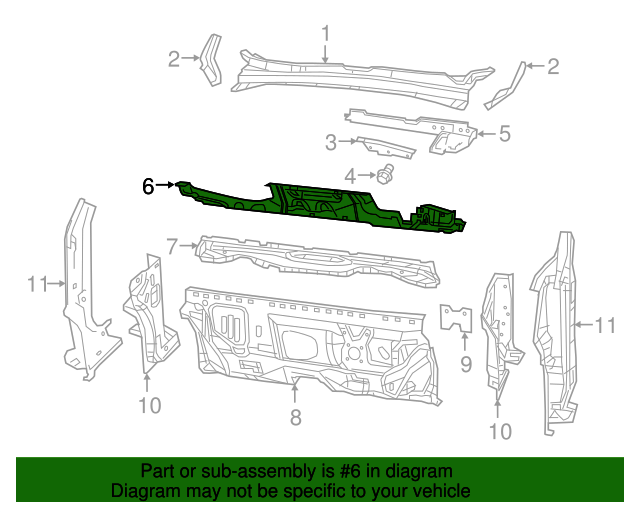 2016-2020 Mopar Upper Cross-Member 68369885AA | TascaParts.com